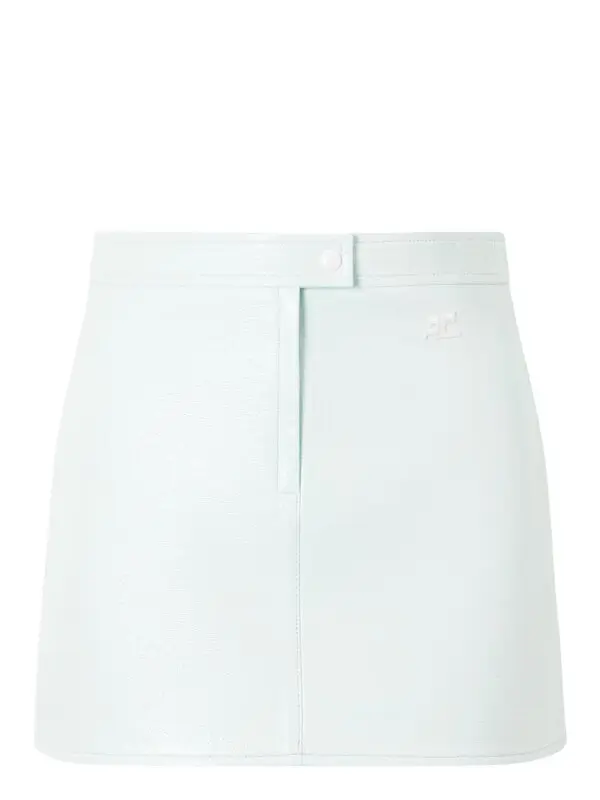 COURREGES Shiny Cotton A-line Mini Skirt - White
