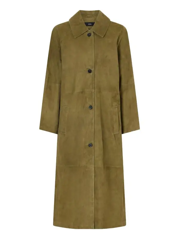 ARMA Suede Long Coat - Green