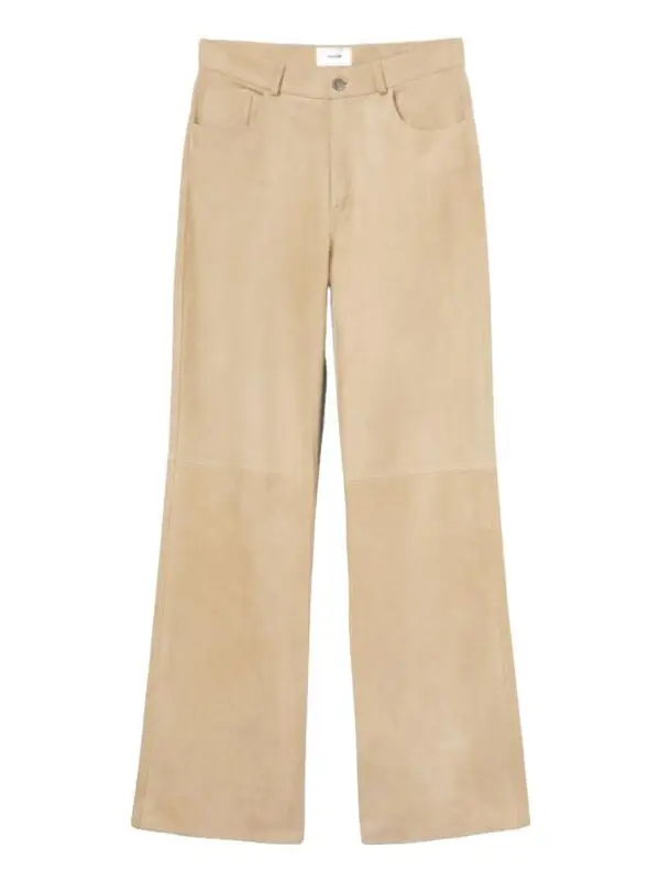 HAIKURE Suede Flare Trousers - Beige