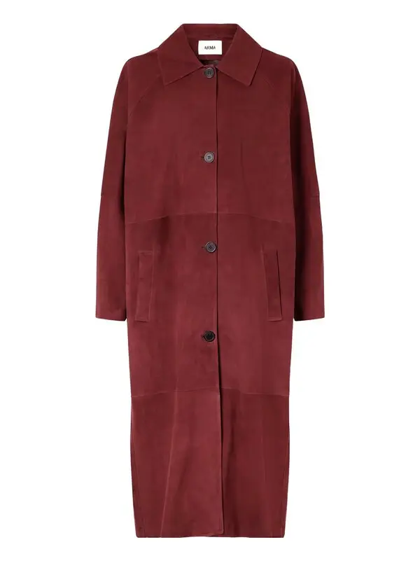 ARMA Suede Long Coat - Red