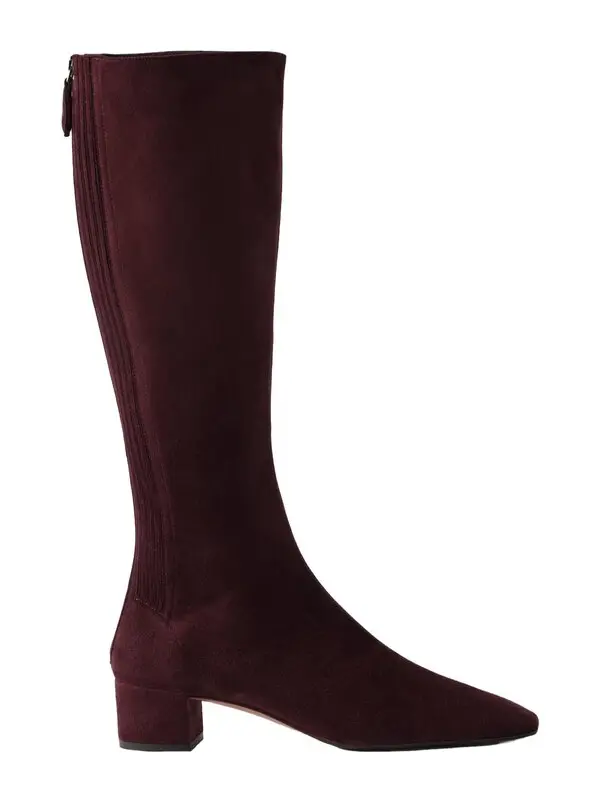 AQUAZZURA Suede Knee-high Boots - Black