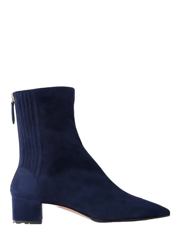 AQUAZZURA Suede Ankle Boots - Black