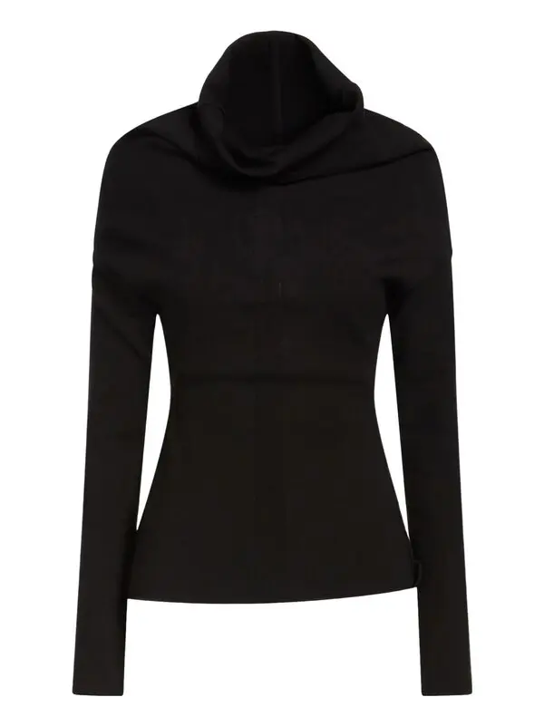 Rick Owens Solid Color Turtleneck Knit Sweater - Black