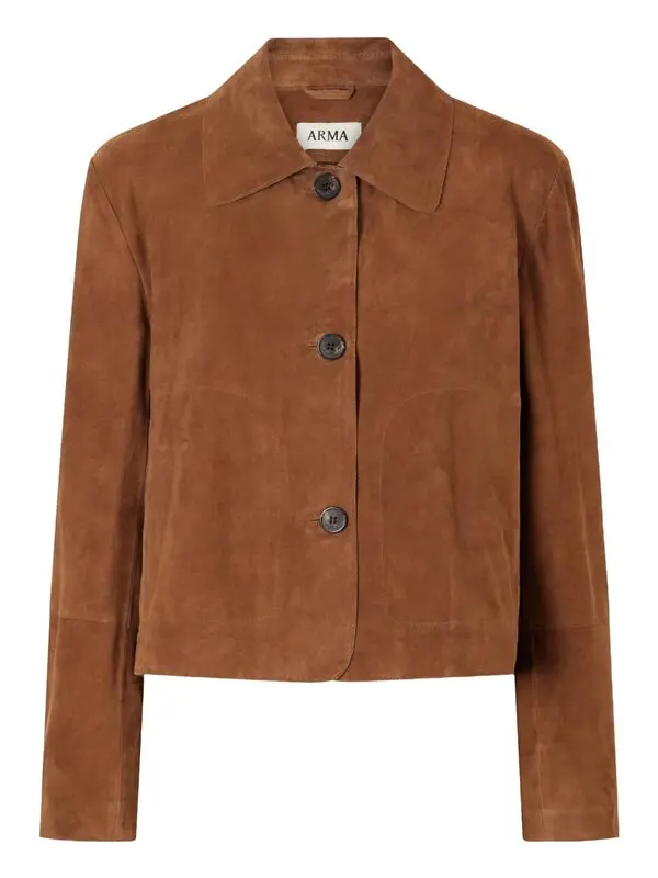 ARMA Emy Suede Cropped Jacket - Brown