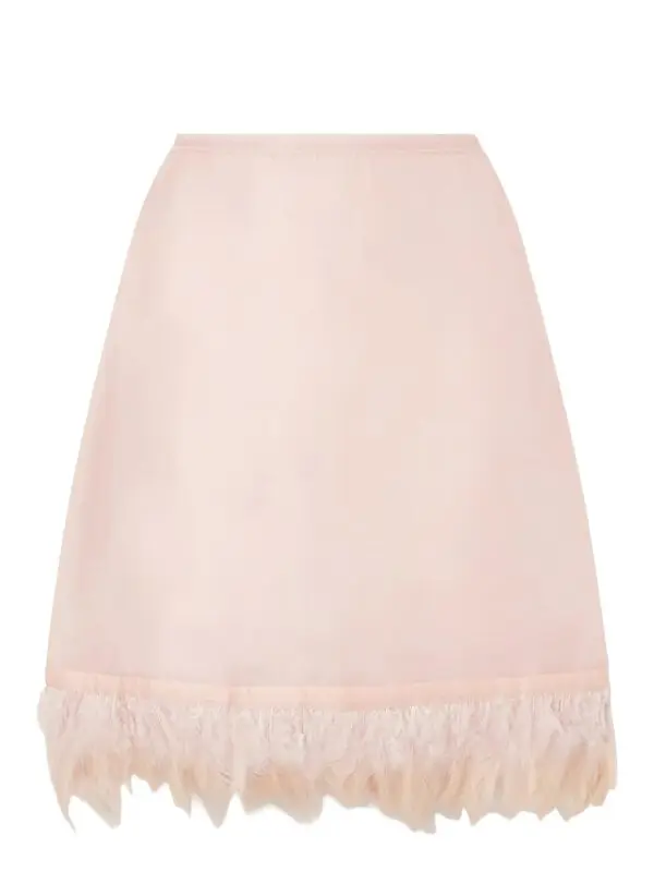 Staud Frayed Silk Midi Skirt - Pink