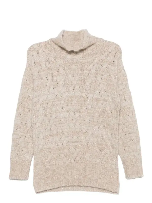 Fabiana Filippi Cable-knit Sequin-embellished Sweater - No