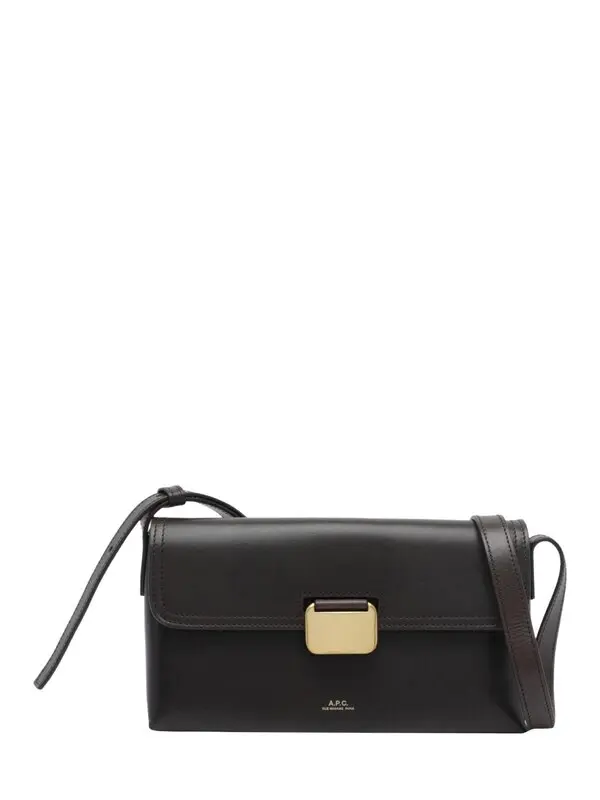 A.p.c. Flap Shoulder Bag - Black