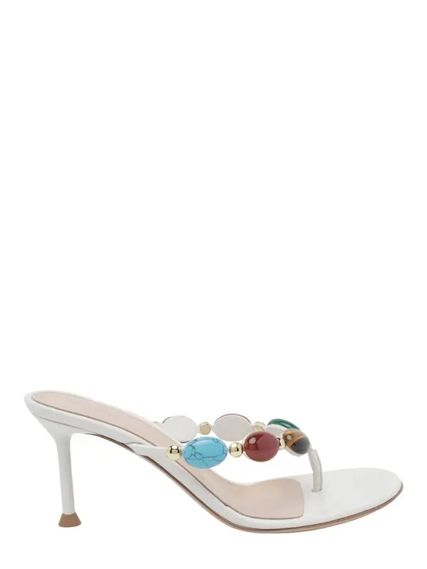 GIANVITO ROSSI Embellished Heeled Sandals - White