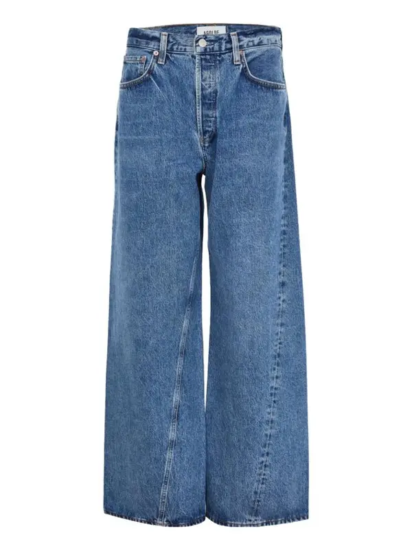 AGOLDE High Waisted Wide Leg Jeans - Blue