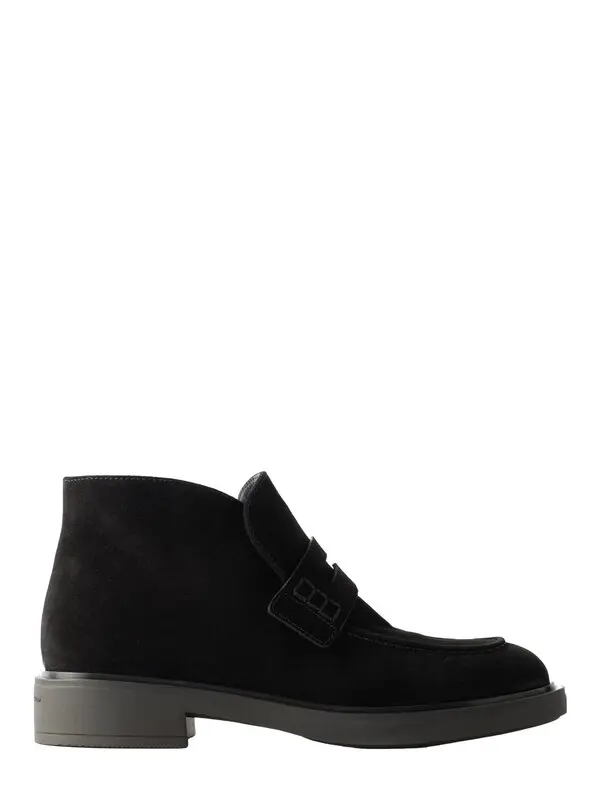 GIANVITO ROSSI Suede Ankle Boots With Block Heel - No