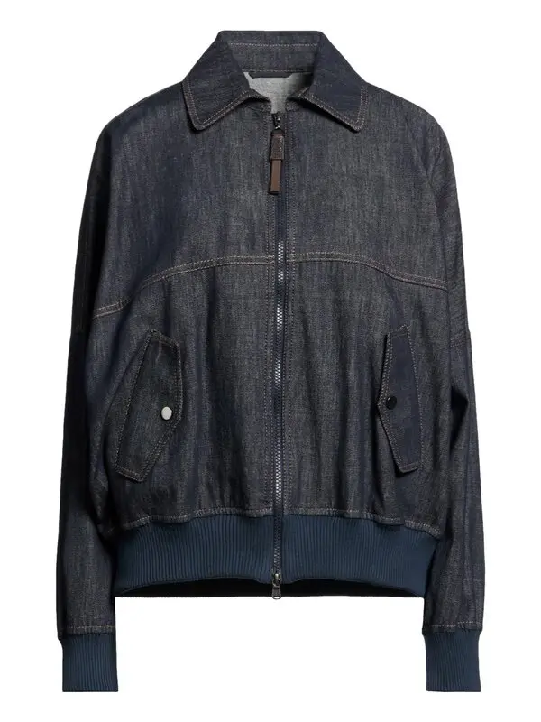 Brunello Cucinelli Long-sleeved Denim Jacket - Blue
