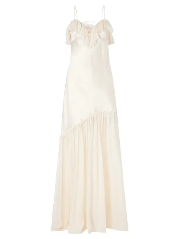 Ulla Johnson Ruched Silk Maxi Dress - No