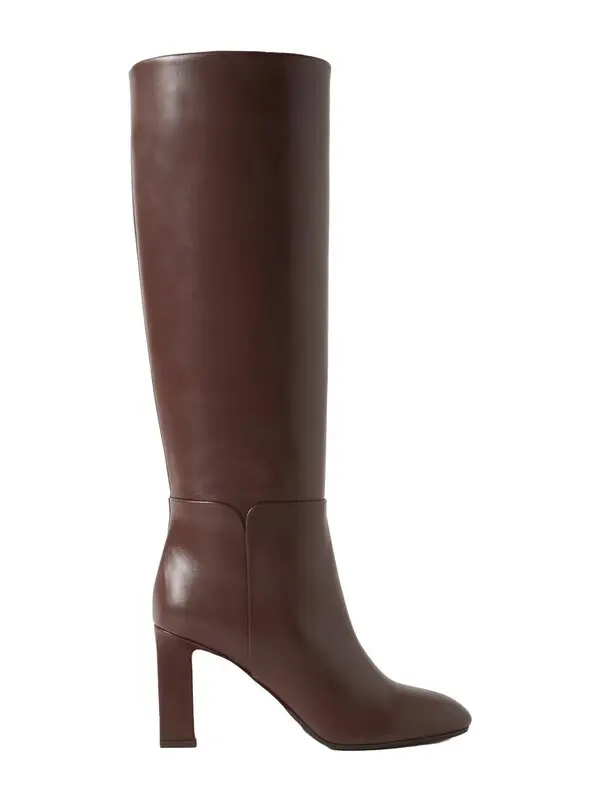 AQUAZZURA Leather Knee-high Boots - Red