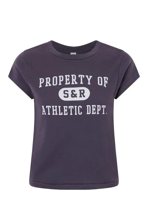 SPORTY  RICH Sporty & Rich Vintage Athletic Dept. Cropped T-shirt - Black
