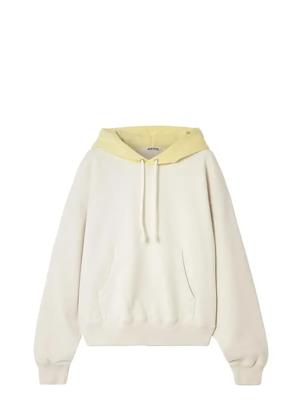 Auralee Colorblocked Cropped Hoodie - No