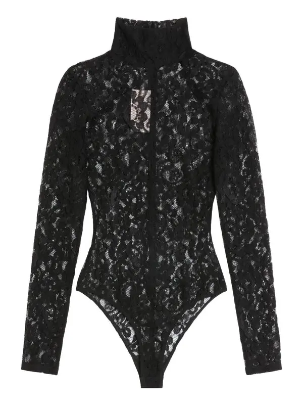 Valentino Garavani Long-sleeved Lace Bodysuit - Black