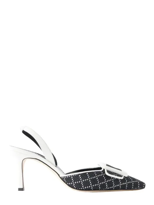 Manolo Blahnik Maysale Slingback High Heels With Buckle Detail - Black