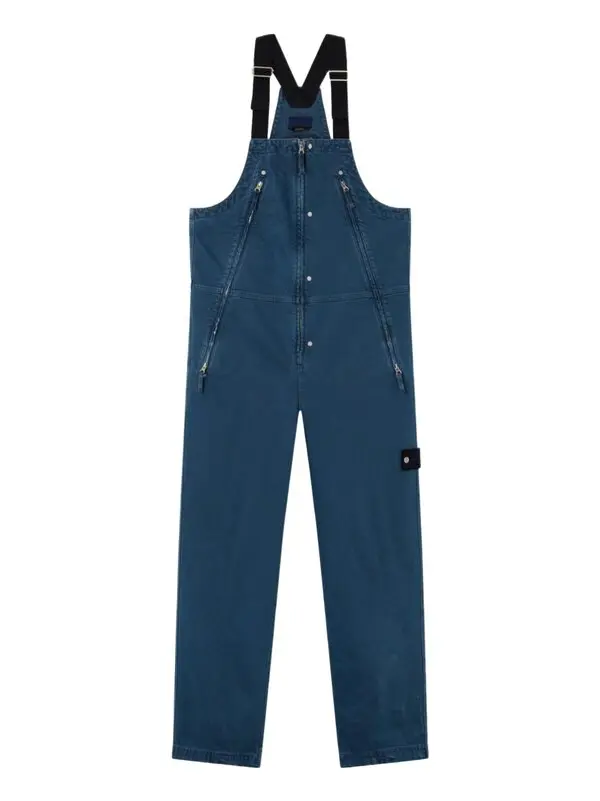 Stone Island Loose-fit Overalls With Dual Zip Pockets - Indigo