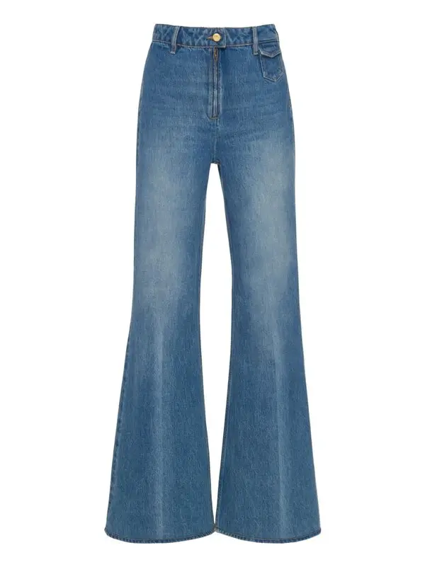 Ulla Johnson High-waisted Wide-leg Flare Jeans - Blue