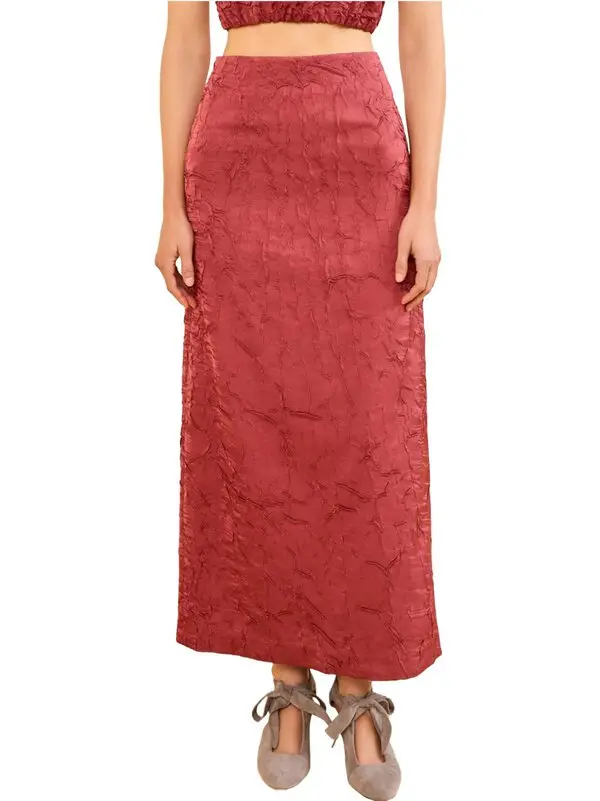 Ulla Johnson Inez Satin Pencil Skirt - Fig