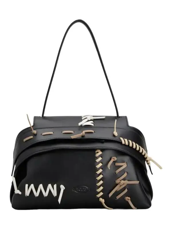 TOD'S Small Leather Shoulder Bag - Black