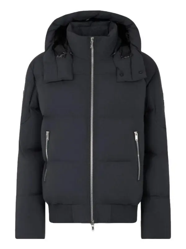 Moose Knuckles Long-sleeved Padded Jacket With Detachable Hood - Cement Ash