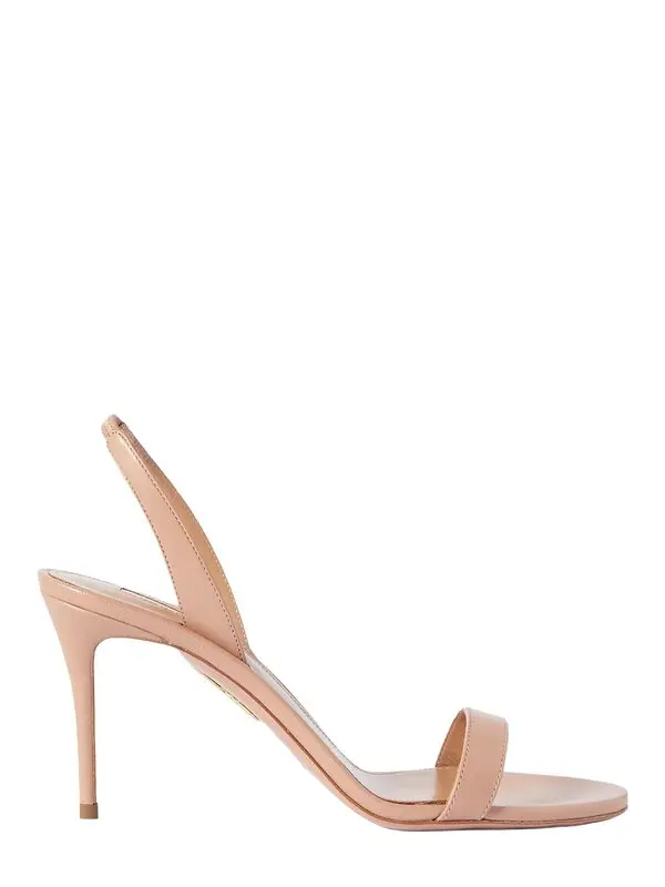 AQUAZZURA Leather Stiletto High Heel Sandals - Nude