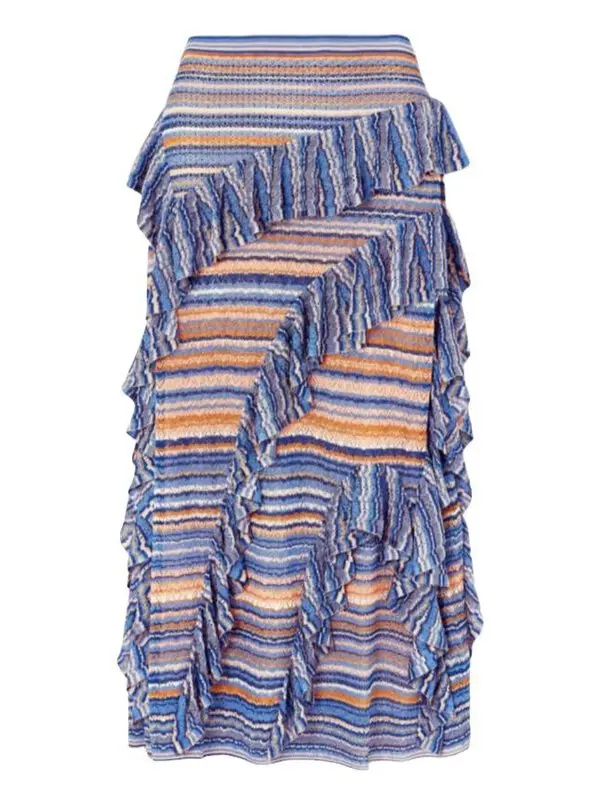 Ulla Johnson Ruffled Knit Midi Skirt - Purple