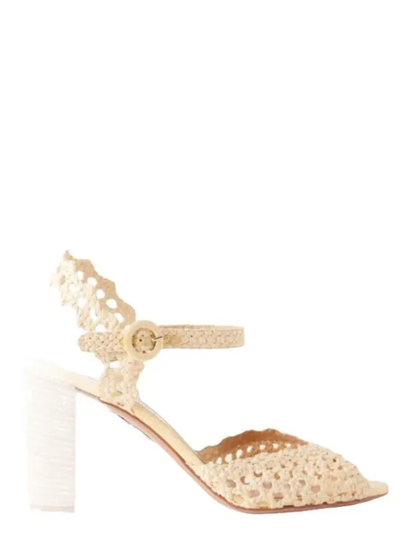 AQUAZZURA Woven Design Buckle-fastening Sandals - Nude