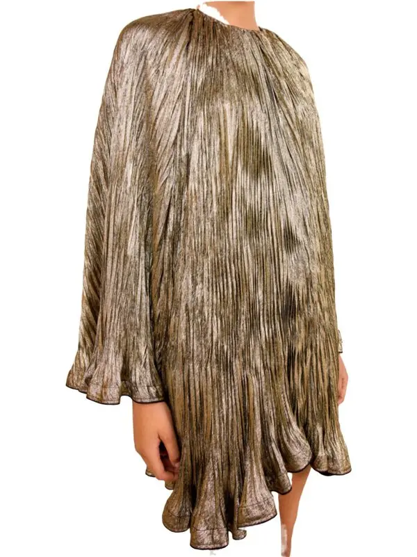 Ulla Johnson Gold Satin Bell Sleeve Dress - Lmn