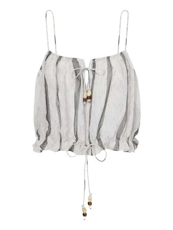 Ulla Johnson Cara Bead-embellished Striped Cotton Cover-up - No