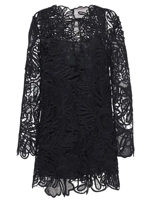 Ulla Johnson Dita Corded Lace Mini Dress - Black