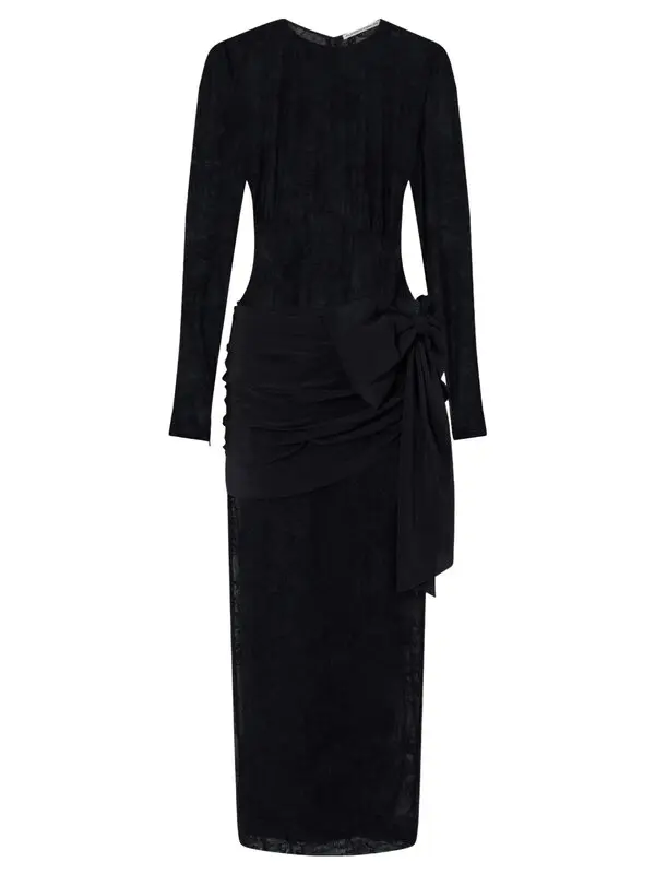 Alessandra Rich Lace Corset Dress With Bow Detail - Black