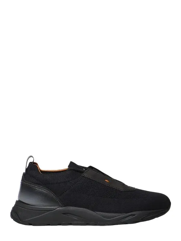 Santoni Mesh Panel Slip-on Sneakers - Black