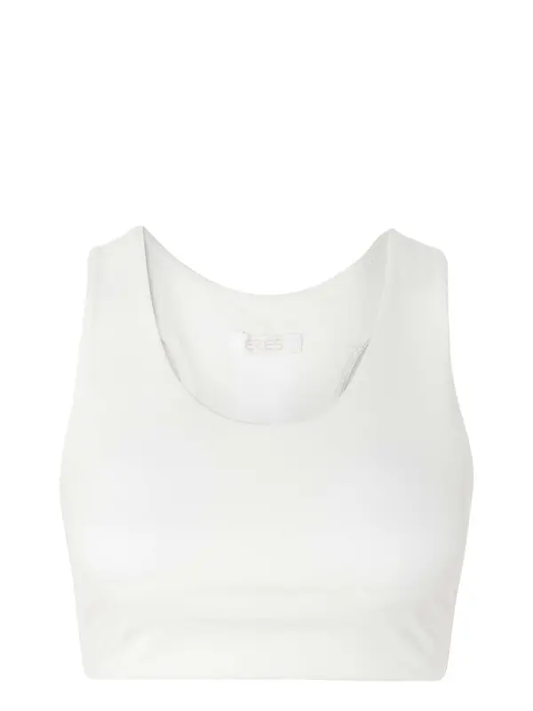 ERES Cutout Embroidered Stretch-jersey Sports Bra - White