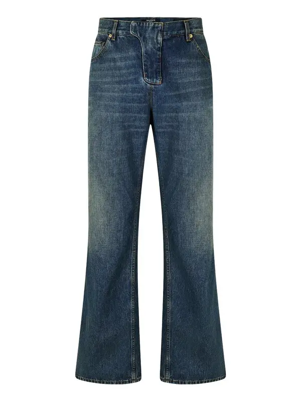 Balmain Washed Flared Jeans - Blue