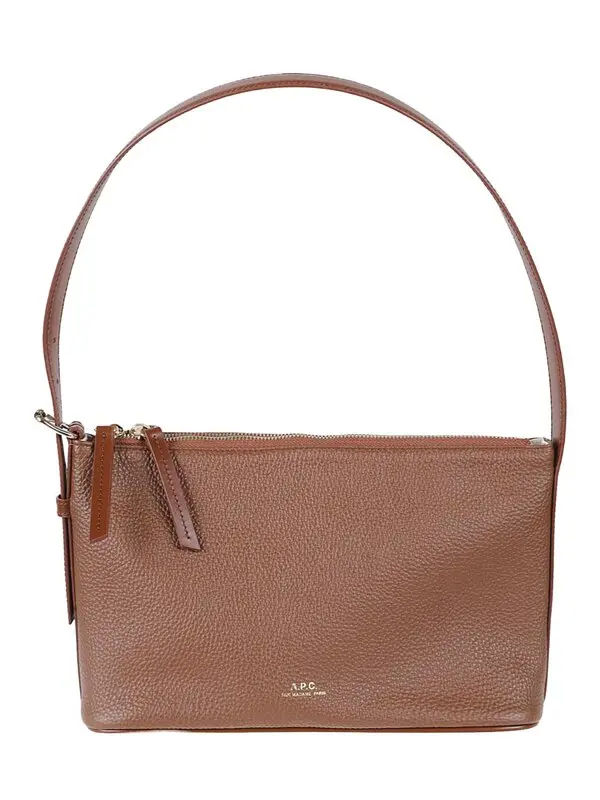 A.p.c. Vera Grained Leather Shoulder Bag - Brown