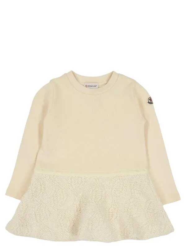 Moncler Crochet Knit Dress - Nude