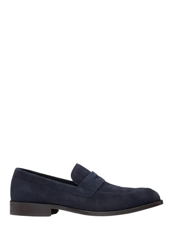 Hugo Boss Navy Suede Loafers - Black
