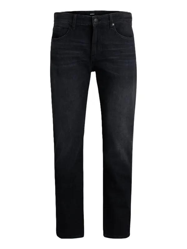 Hugo Boss Washed Straight Leg Jeans - Black