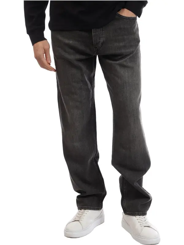 Hugo Boss Washed Wide-leg Jeans - Grey
