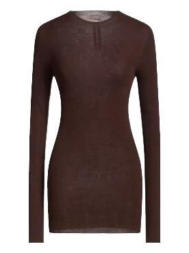 Rick Owens Wool Fine Knit Crewneck Long Sleeve Sweater - Red