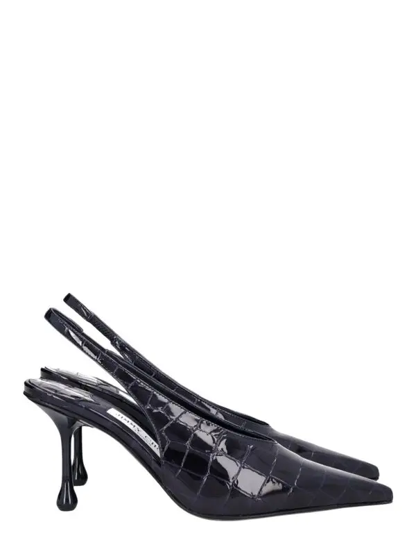 JIMMY CHOO Pointed-toe High-heeled Sandals With Crocodile-embossed Leather - Blue