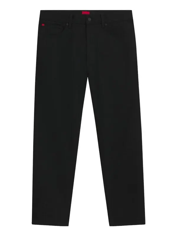 Hugo Boss High-waisted Jeans With Logo Detailing - Black