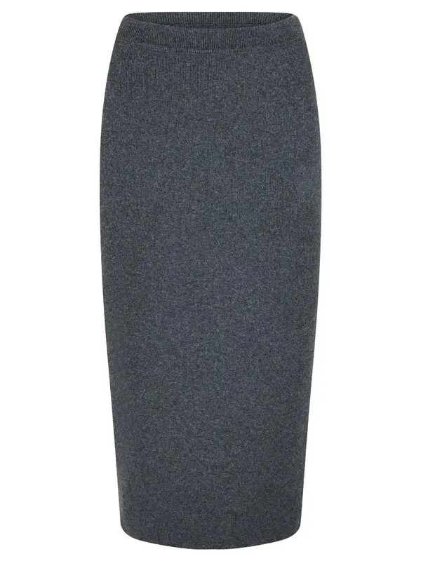 TOM FORD Ribbed Cashmere Midi Skirt - Grey