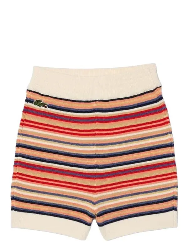 Lacoste Striped Knit Shorts - Nude