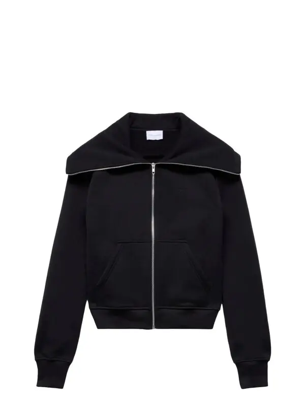 7 For All Mankind High-neck Zip-up Hoodie - Black