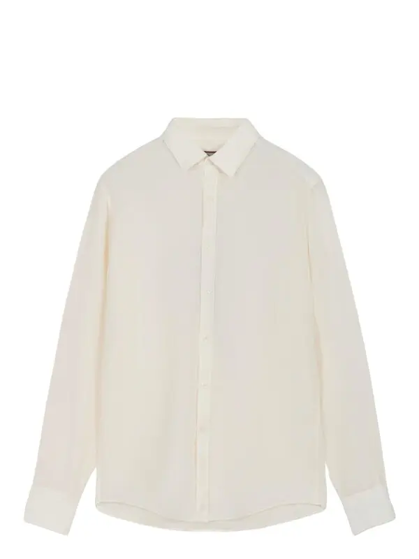 Canali Buttoned Linen Shirt - White