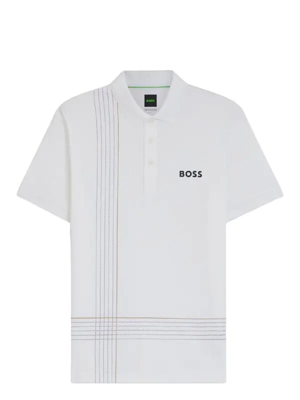 Hugo Boss Active Quick Dry Polo Shirt With Check Artwork - No