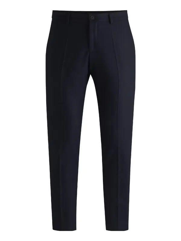 Hugo Boss Centercrease Tapered Tailored Trousers - Blue